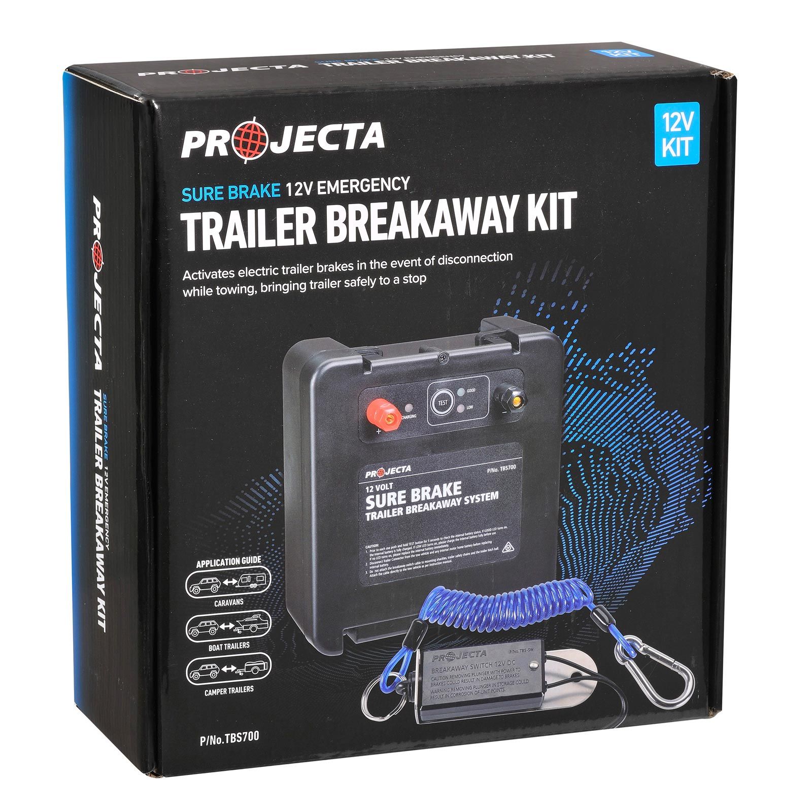 Sure Break 12V Emergency Trailer Breakaway Kit | Projecta
