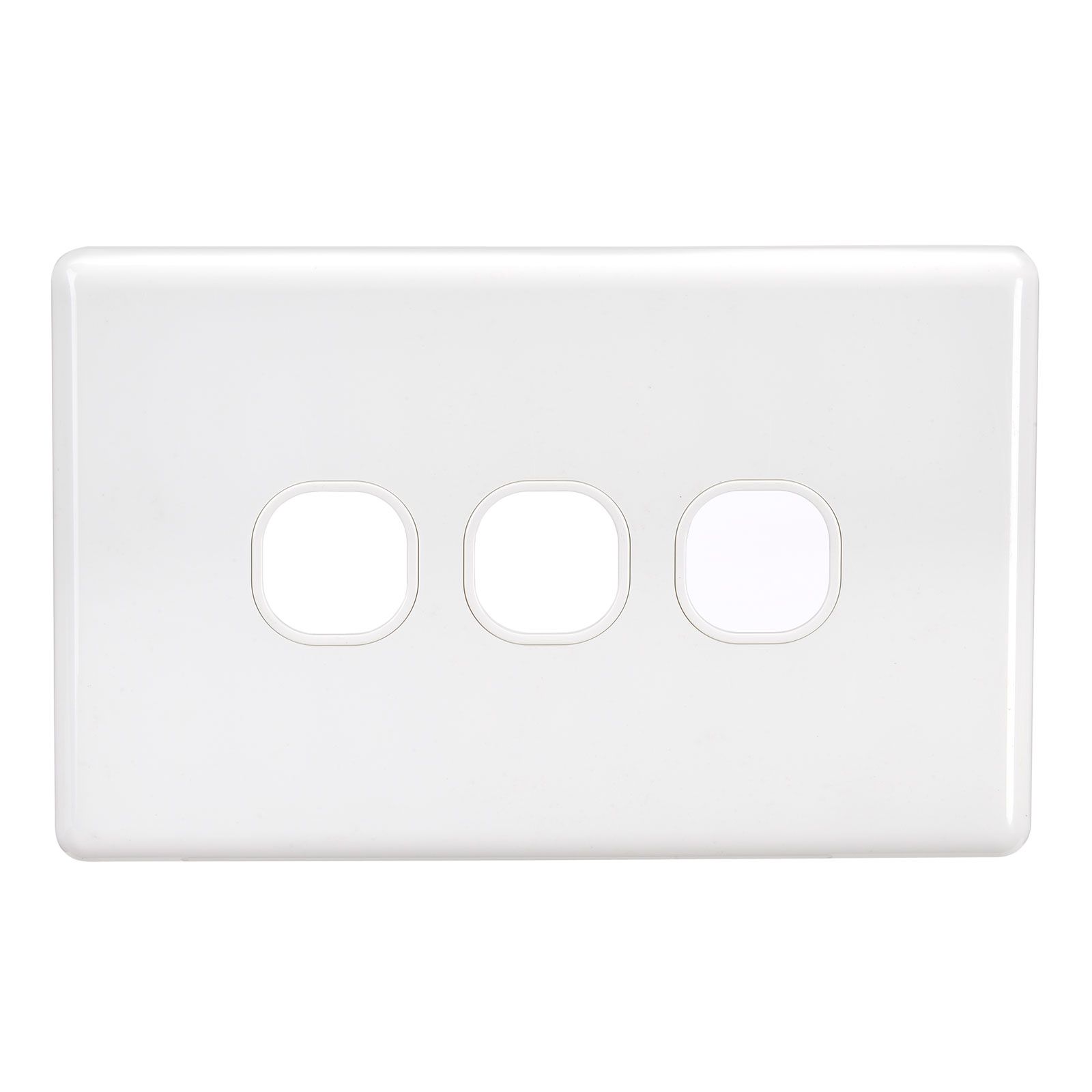 3 Gang Blank Switch Plate - White | Projecta