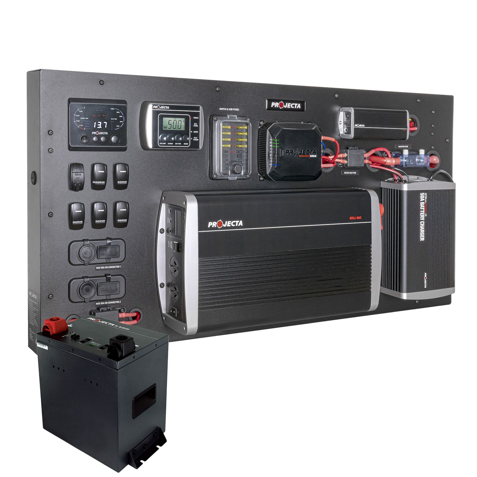 12V AC/DC Power Management Board with 2000W Inverter & 200Ah Lithium ...