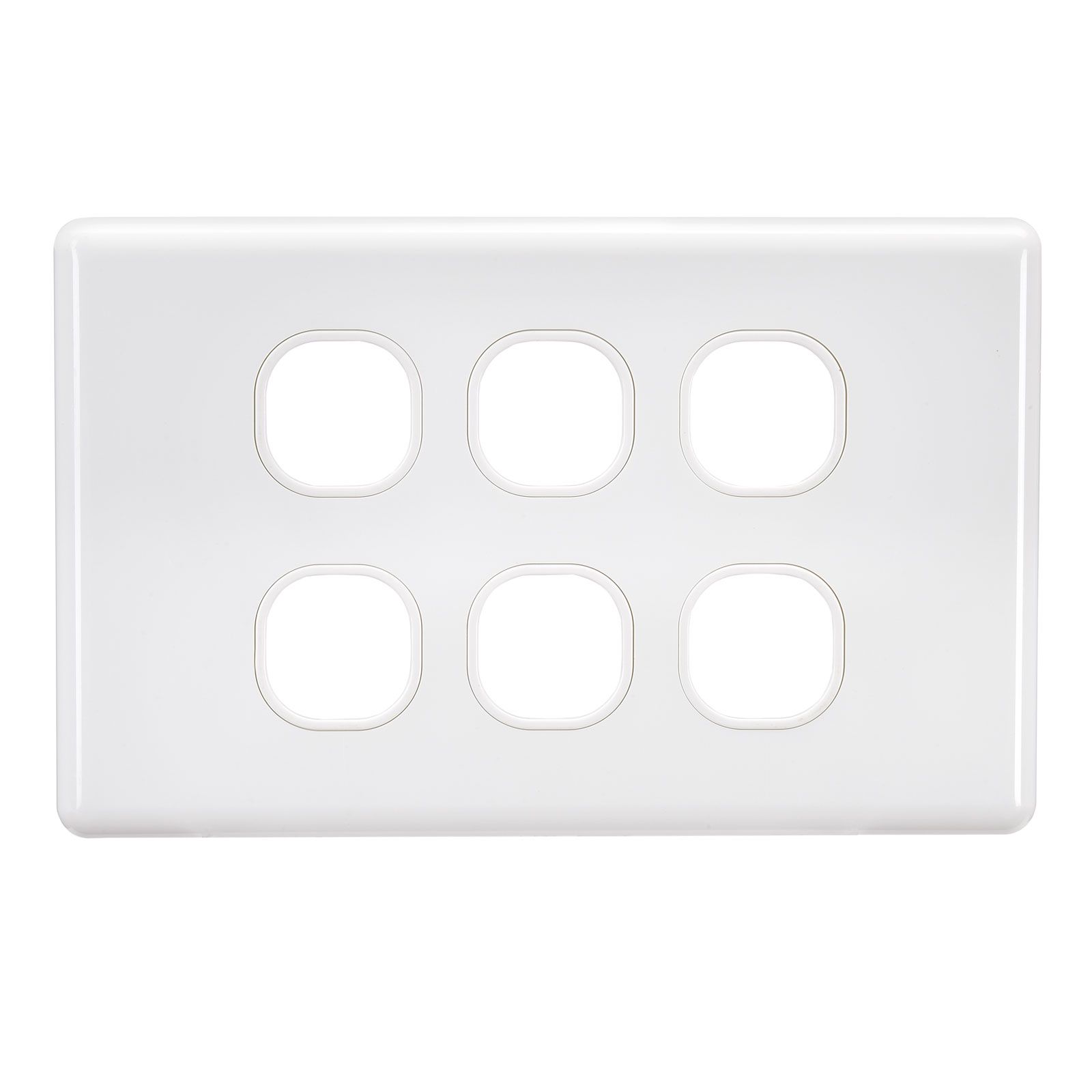 6 Gang Blank Switch Plate - White | Projecta